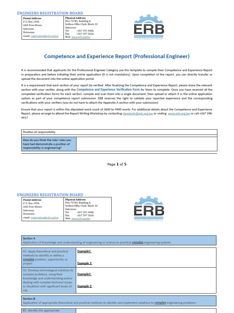 Professional Engineer Competence Report Guide | PDF | Engineering ...