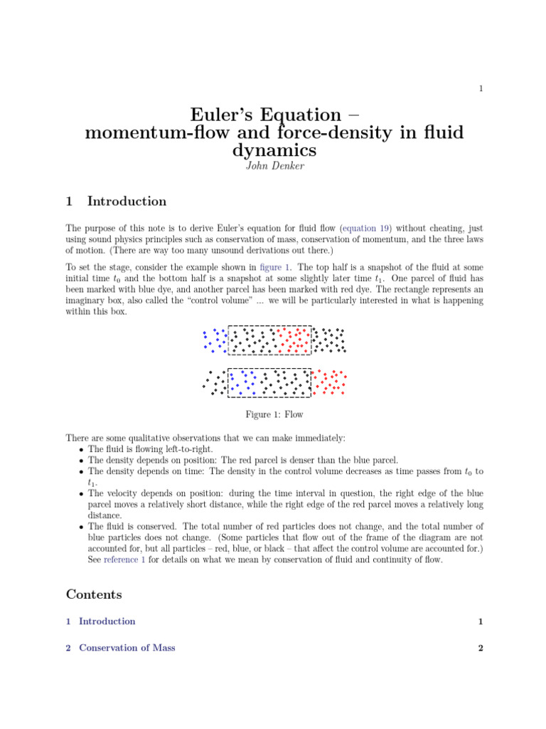 Deriving Euler's Equation in Fluid Dynamics | PDF | Momentum | Force