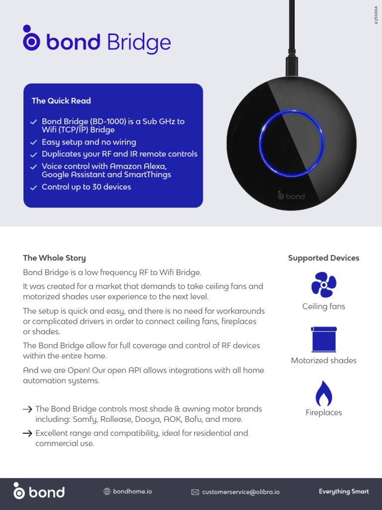 [Bond+Bridge]+Spec+Sheet | PDF | Wi Fi | Telecommunications