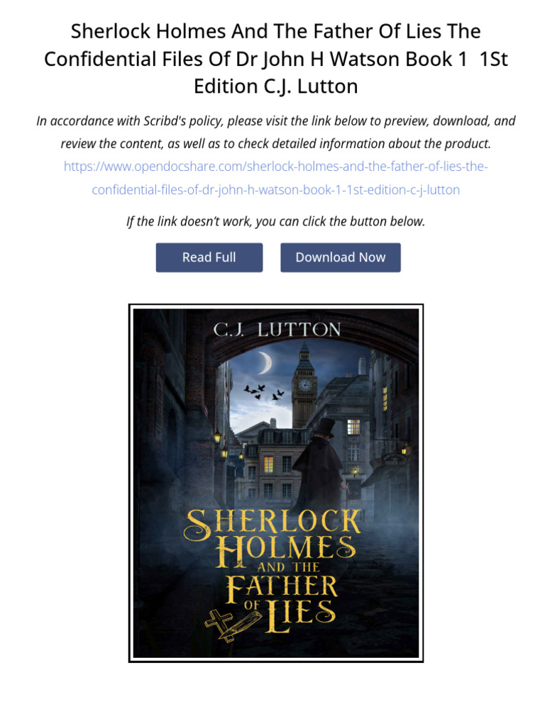 Sherlock Holmes and the Father of Lies The Confidential Files of Dr ...
