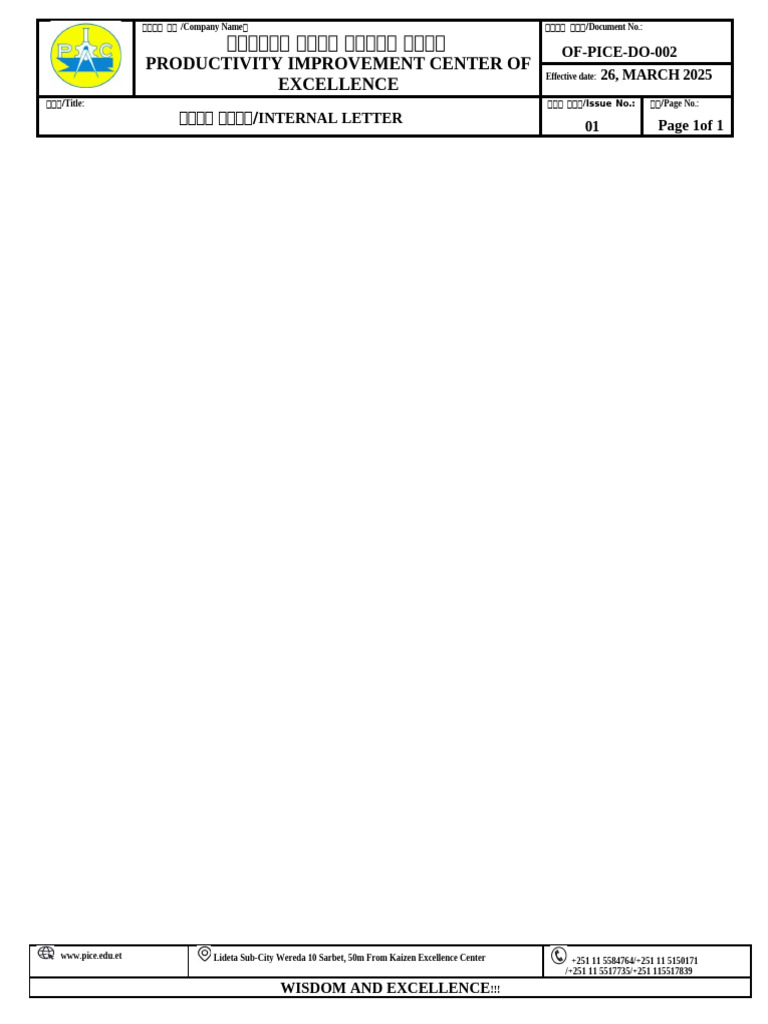 Of-PICE-DO-002 Internal Memo Letter Form | PDF