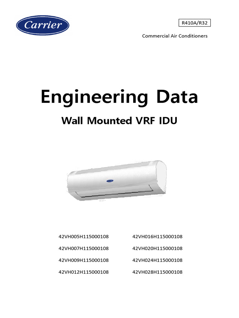 VRF Indoor Units Engineering Data Guide | PDF | Pipe (Fluid Conveyance ...