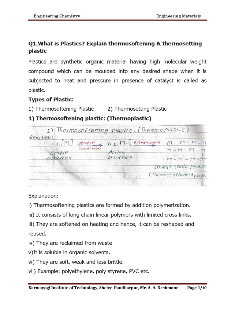 Engineering Materials: Plastics & Cement | PDF | Cement | Plastic