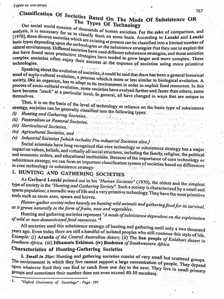 Types of Society | PDF