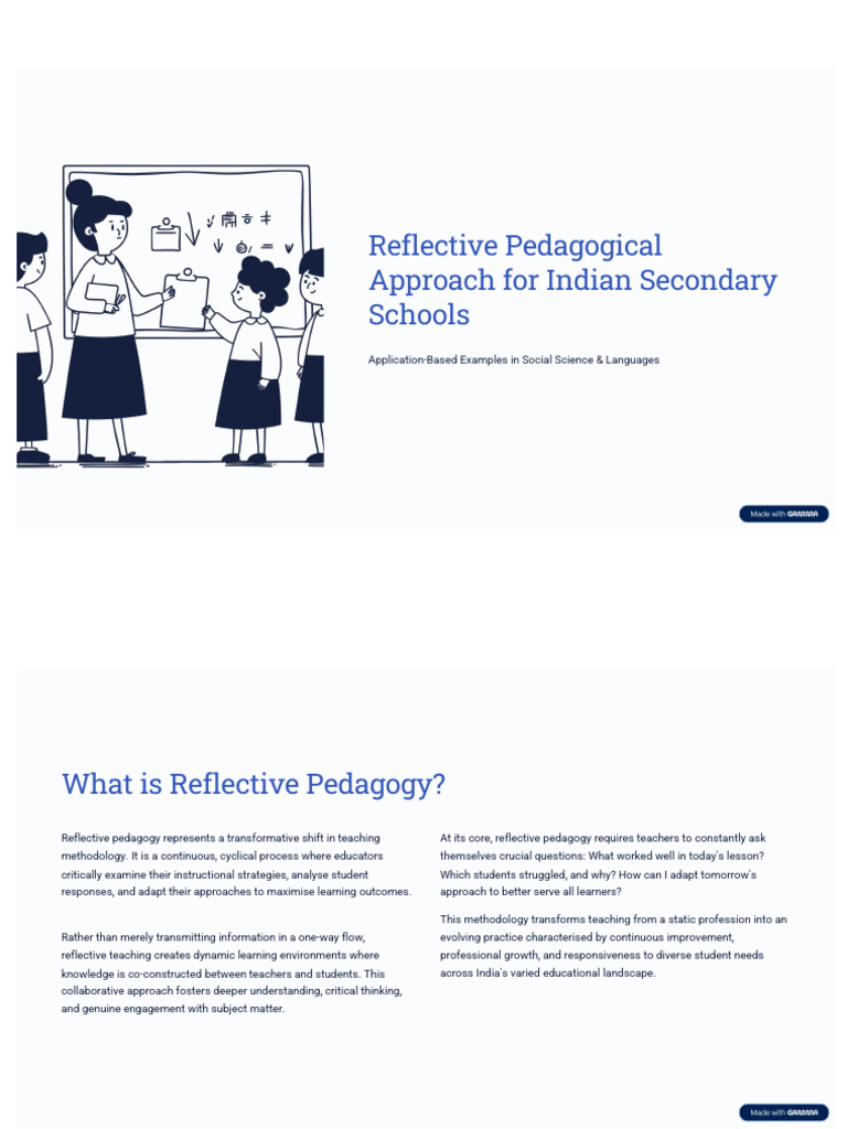 Reflective Pedagogical Approach for Indian Secondary Schools | PDF ...