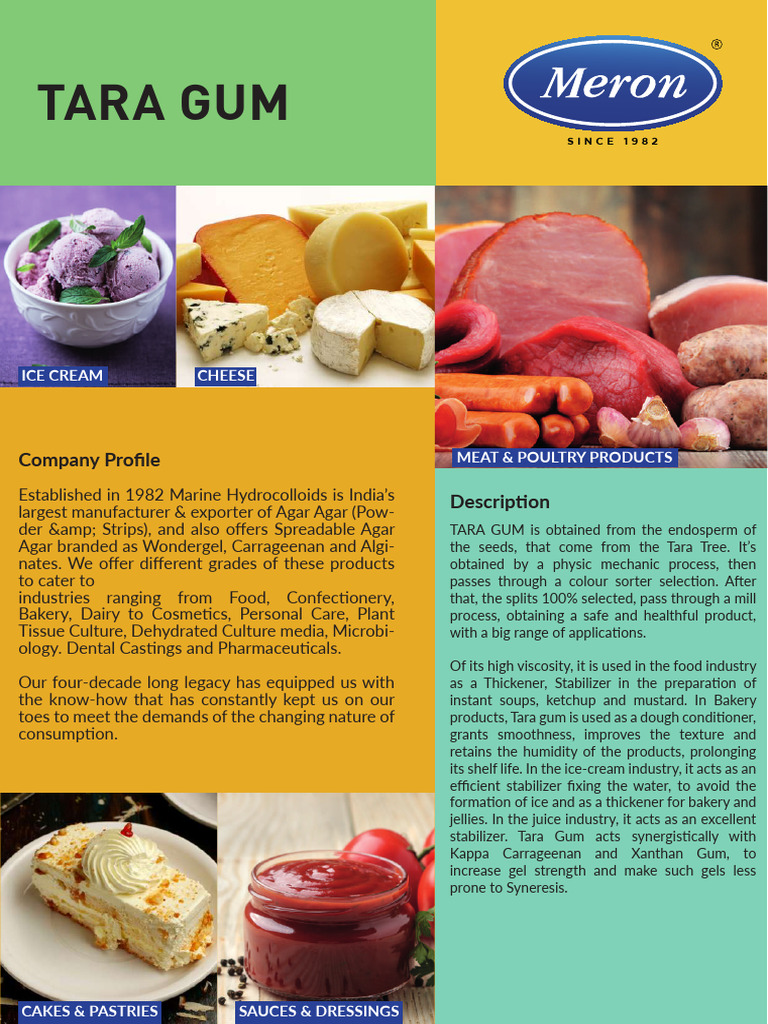 Tara Gum: Versatile Food Stabilizer | PDF | Foods | Cuisine
