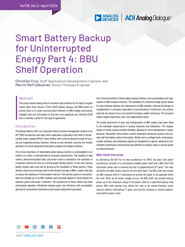 Smart Battery Backup Shelf Operation | PDF | Backup | Analog Devices