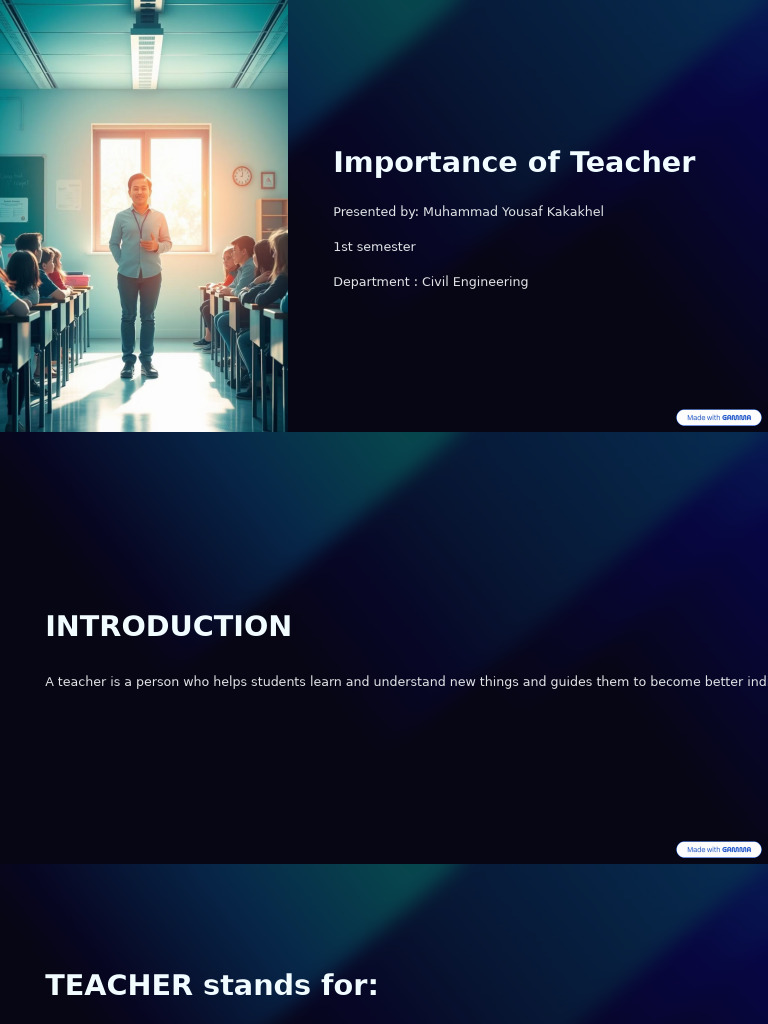 Importance of Teachers in Education | PDF