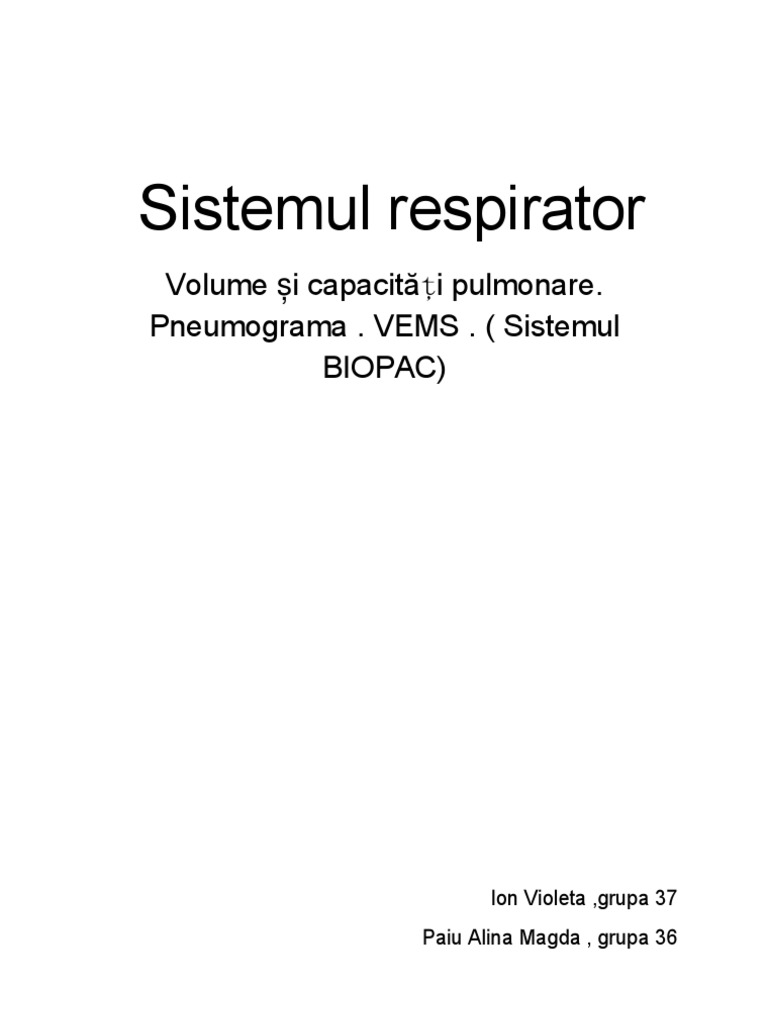 Sistemul Respirator