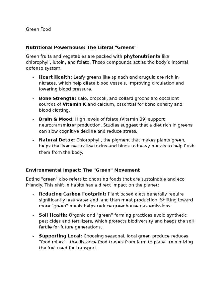 Green Food | PDF