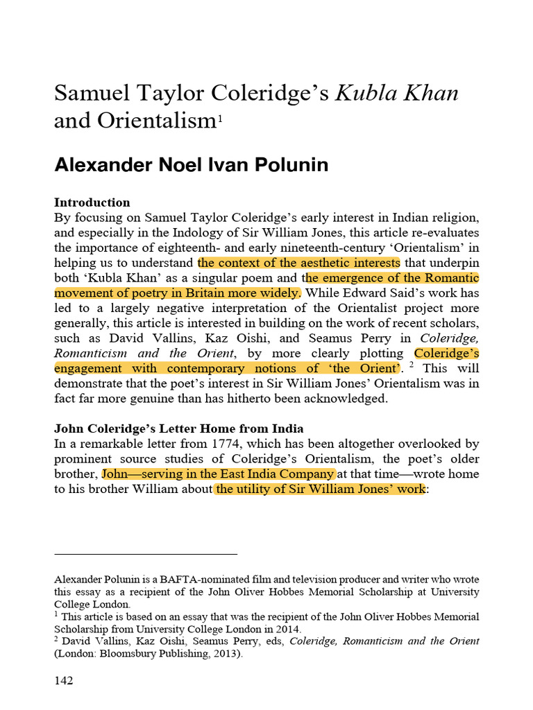 Kubla Khan | PDF | Samuel Taylor Coleridge