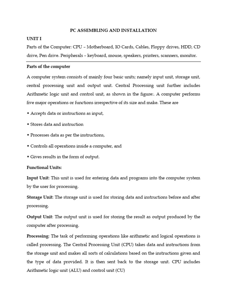 Edc Pc Assembling Notes | PDF | Computer Data Storage | Random Access ...