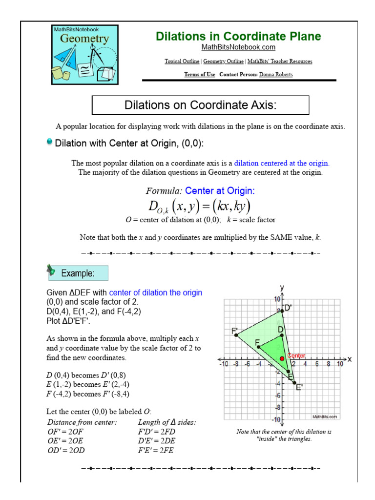 Understanding Dilations in Geometry | PDF | Cartesian Coordinate System ...