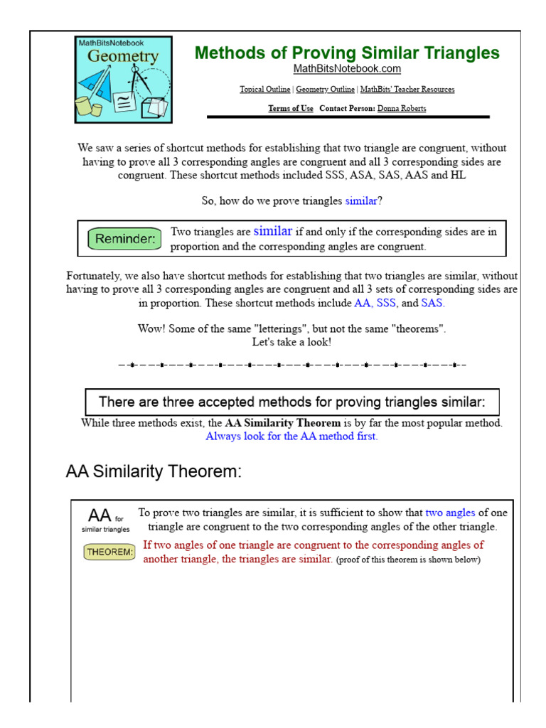 Geometry - Proving Similar Triangles | PDF | Triangle | Elementary ...