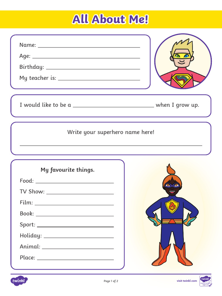 All About Me: Student Profile Template | PDF