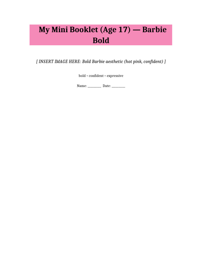 Barbie BOLD Pink Foldable (1) | PDF