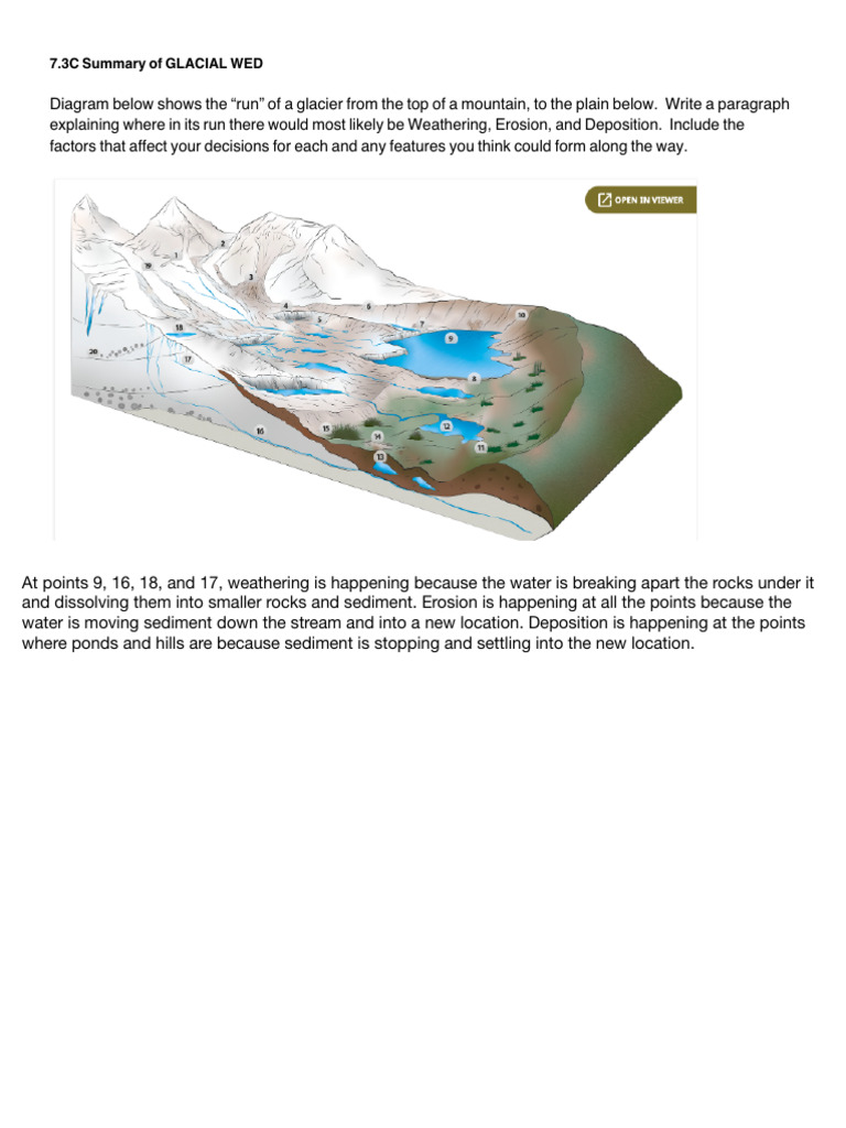 Glacier Run: Weathering, Erosion, Deposition | PDF