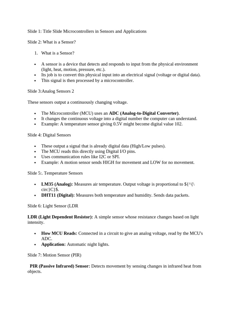 Microcontrollers in Sensor Applications | PDF | Analog To Digital ...