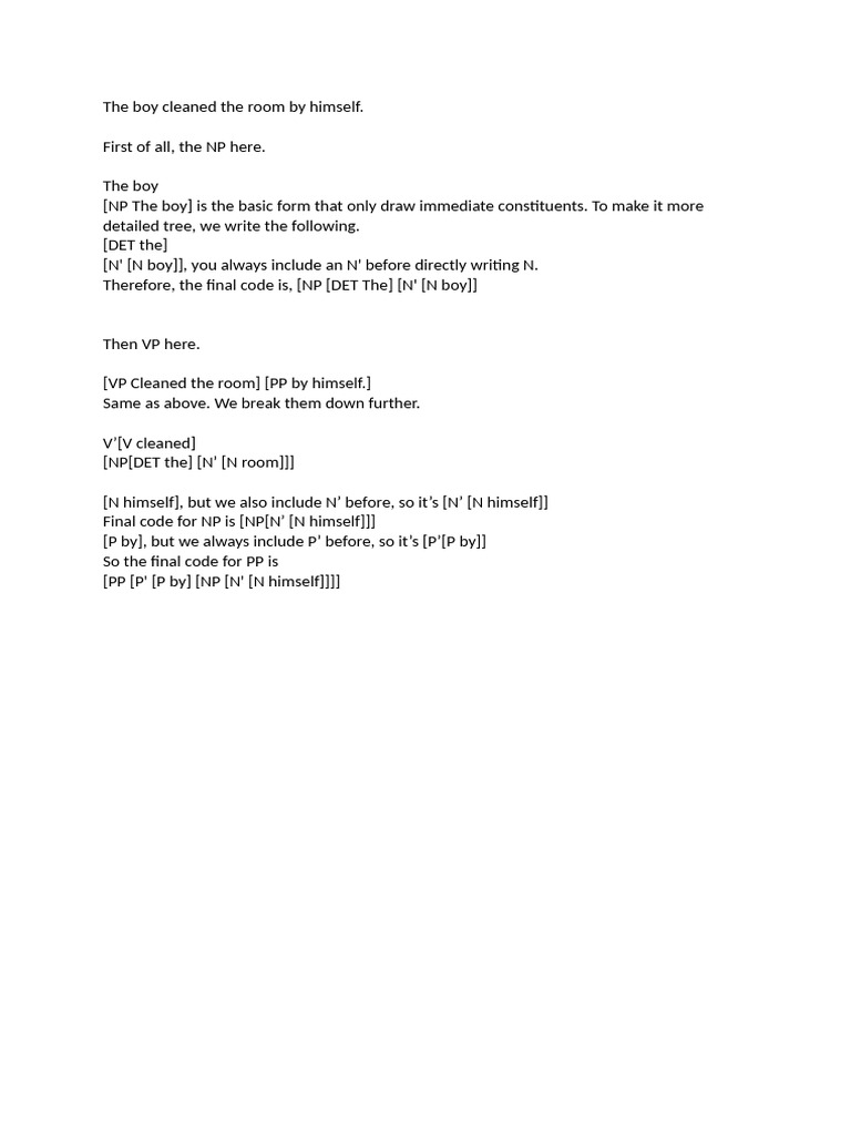 Sentence Structure Breakdown and Tree Code | PDF