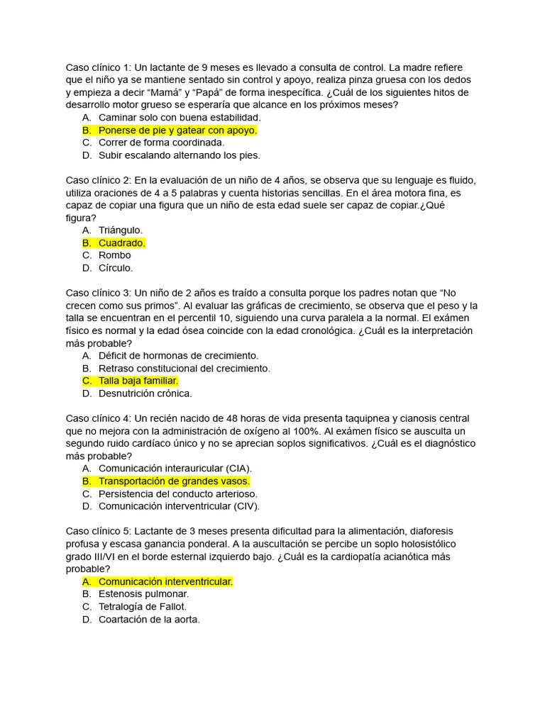 Preguntas Enf. Niño y Adolescente - Diana de La Torre | PDF | Quemar ...