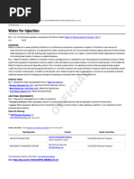 USP Monograph: Water for Injection | PDF | Water | Drinking Water