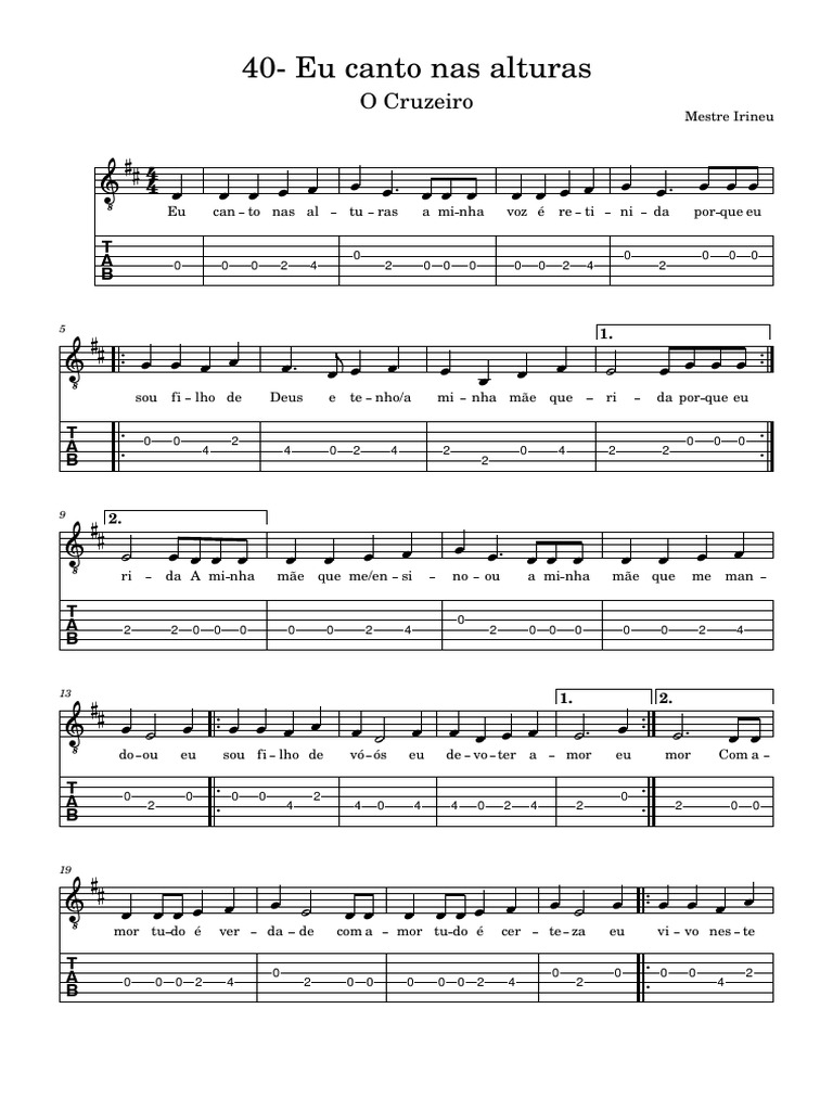 40- Eu Canto Nas Alturas | PDF