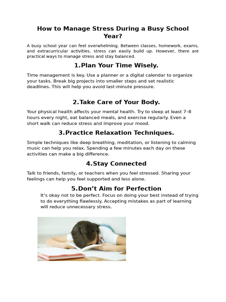 How to Manage Stress During a Busy School Year_Blog | PDF