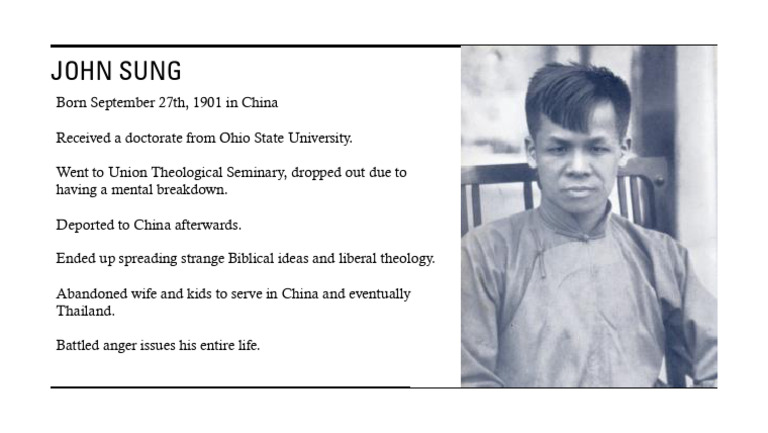 John Sung: Life, Theology, and Struggles | PDF
