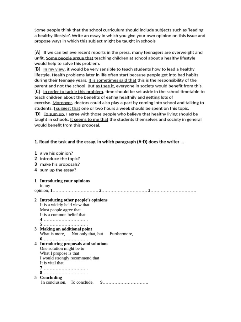 Writing Opinion Essay Activities | PDF | Essays