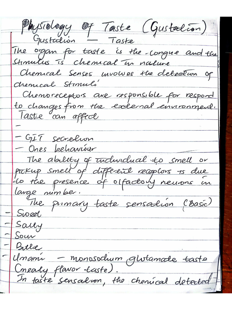 Physiology of Taste by Maryam Haruna -1 | PDF