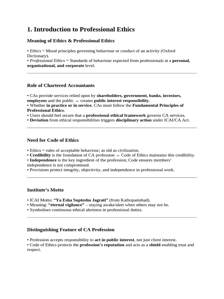 Chartered Accountants' Code of Ethics Guide | PDF | Regulatory ...