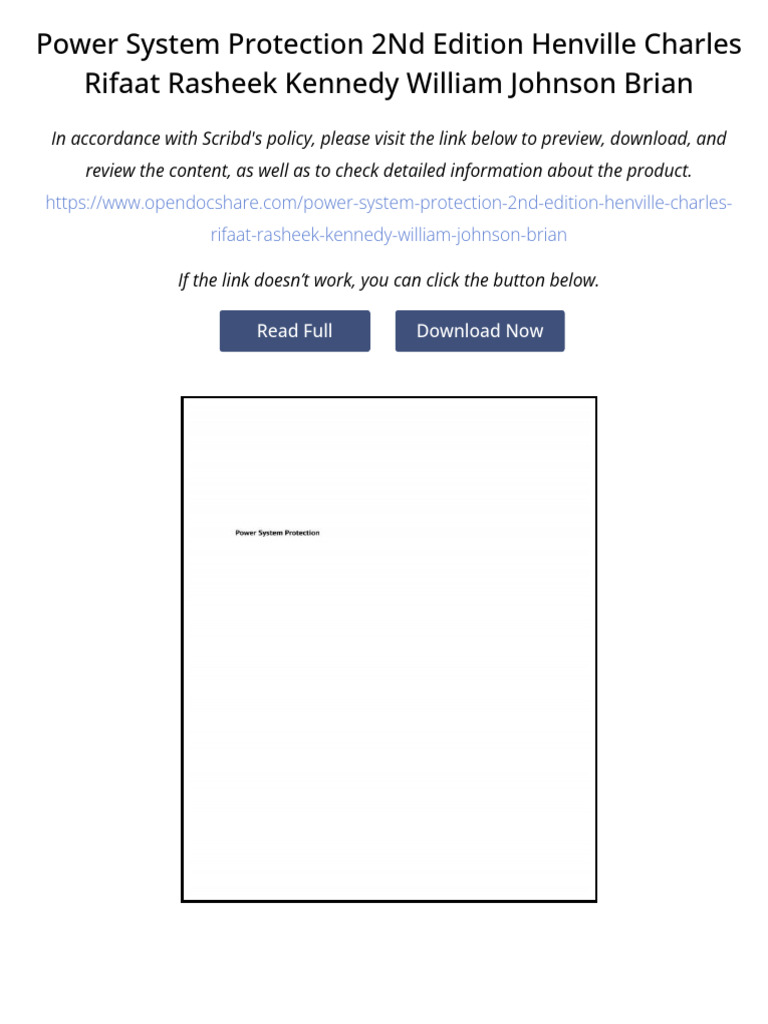 Power System Protection 2nd Edition Henville Charles Rifaat Rasheek ...
