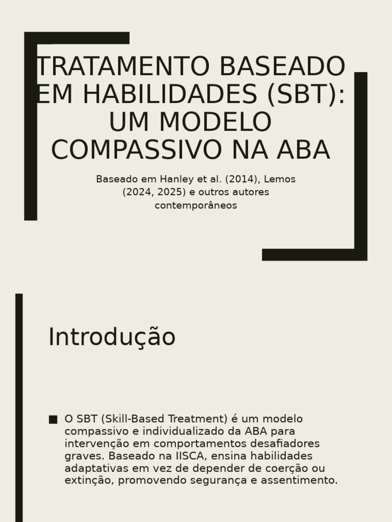 Apresentacao SBT Modelo Compassivo ABA | PDF