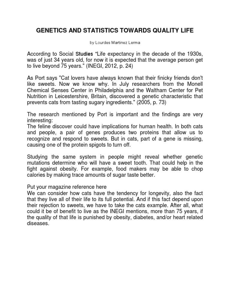 Genetics and Statistics | Download Free PDF | Cats | Candy