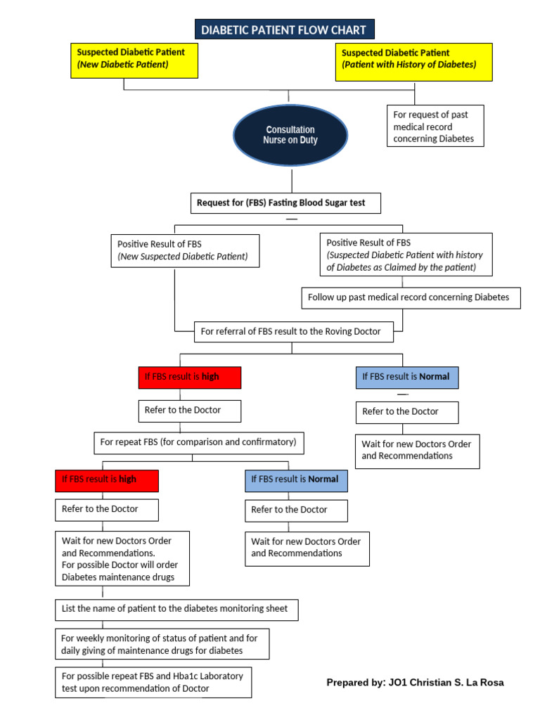 Diabetic Patient Management Flow Chart | PDF