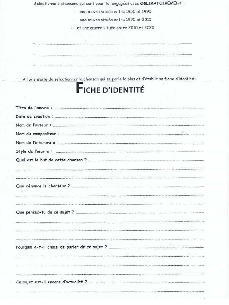 Fiche D'identité | PDF