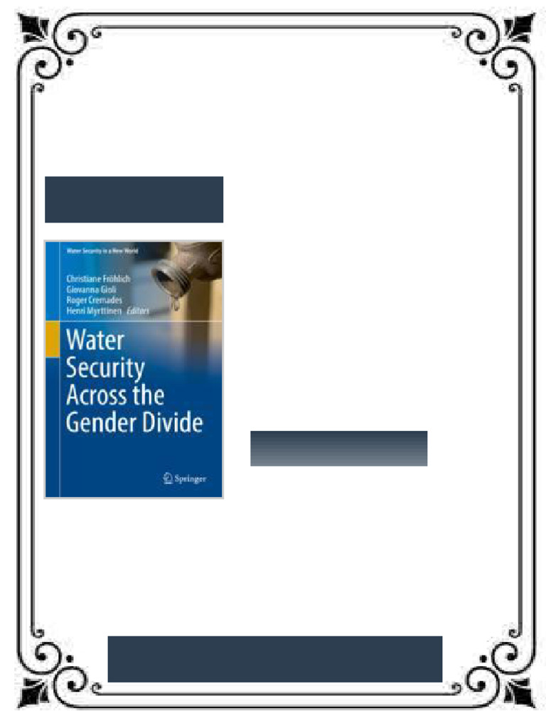 Water Security Across the Gender Divide 1st Edition Christiane Fröhlich ...