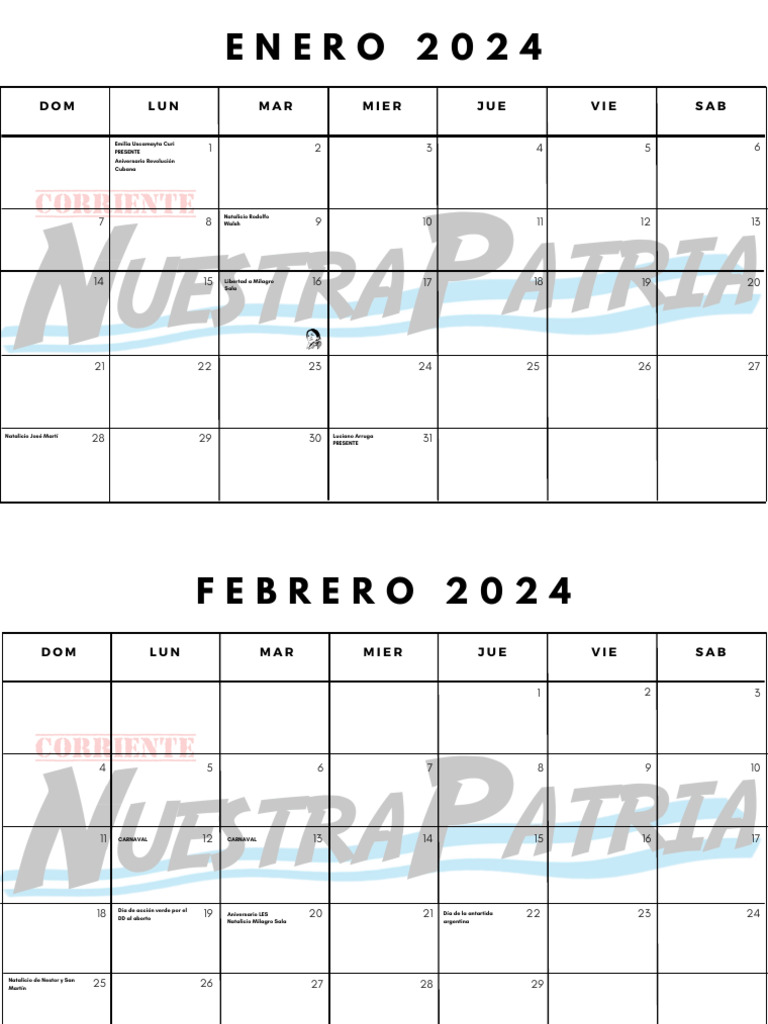 Copia de Calendario Anual_20240827_122108_0000 | PDF | Argentina