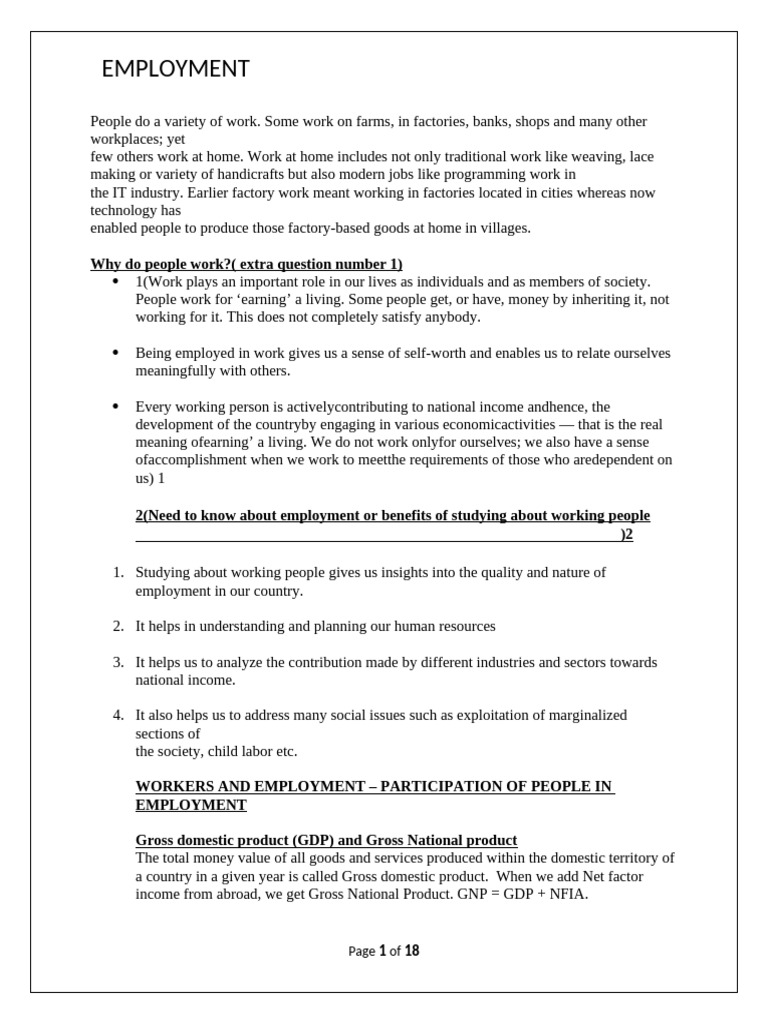 Understanding Employment and Workforce Dynamics | PDF | Employment ...