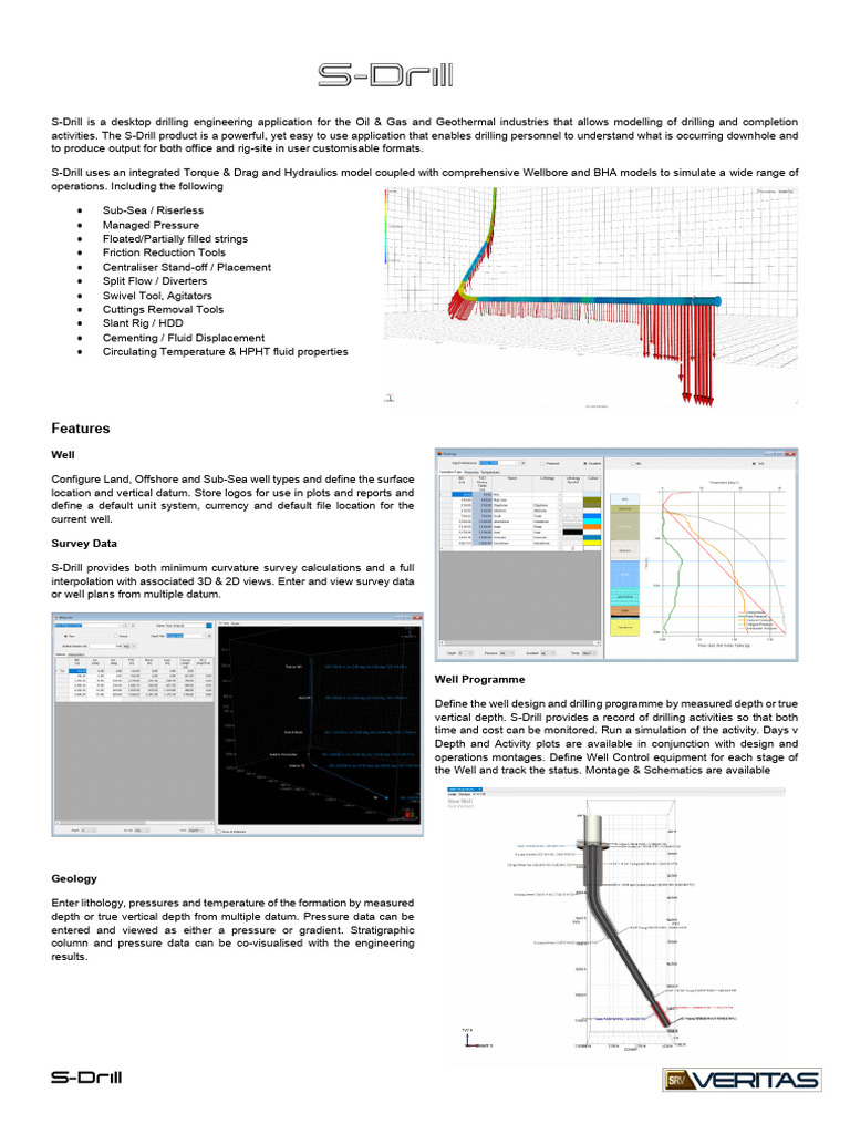 S-Drill: Drilling Simulation Software | PDF | Casing (Borehole) | Oil Well
