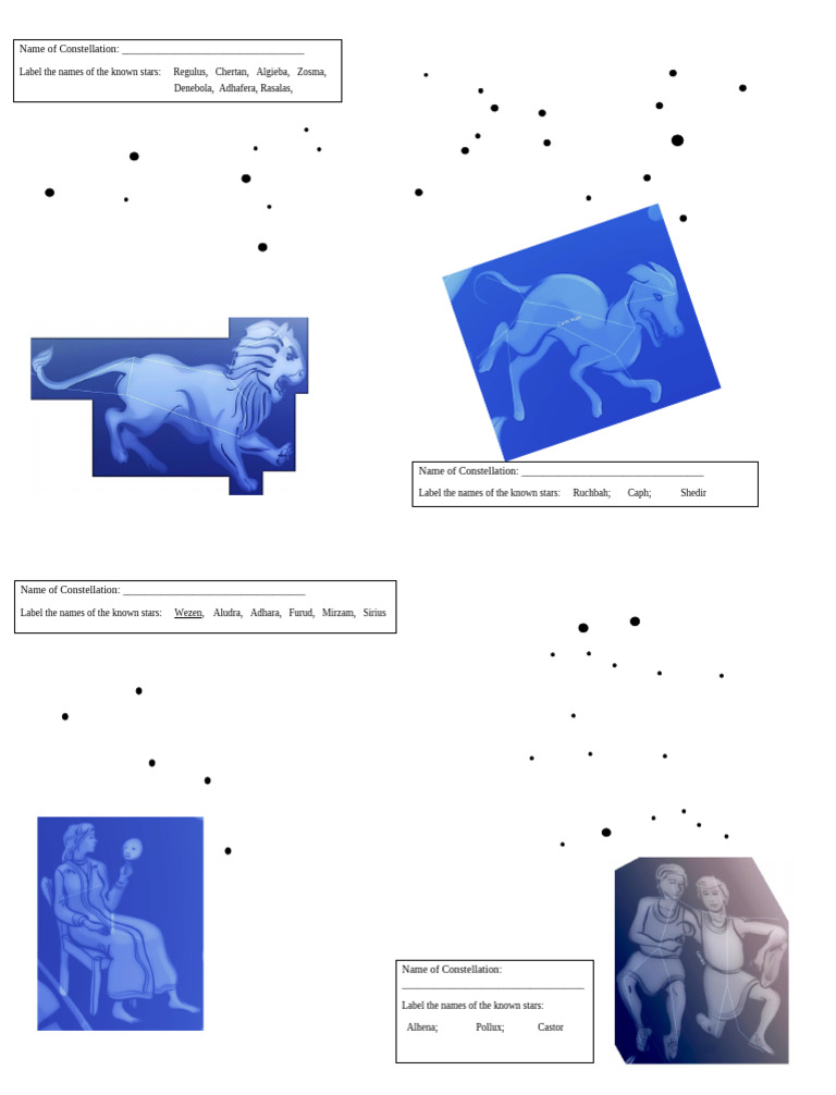 Constellation and Star Labeling Guide | PDF