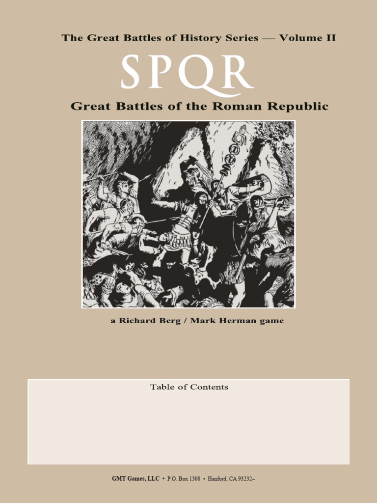 SPQR_4thEdition_Living_Rules_Draft | PDF | Roman Legion | Infantry