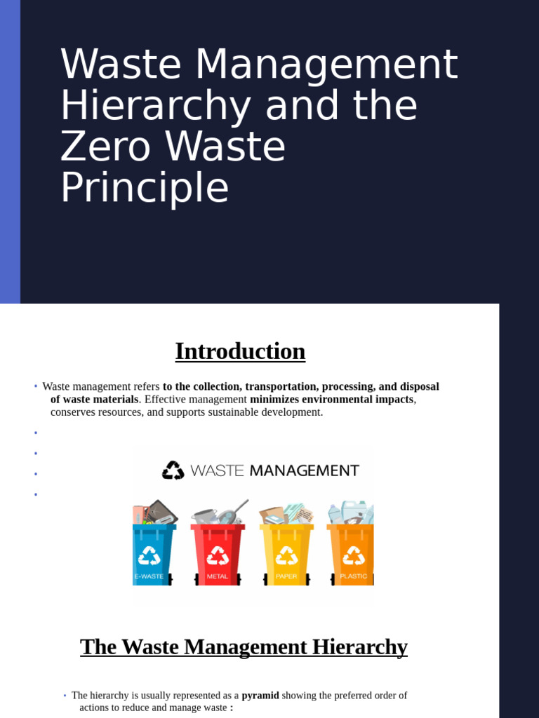Waste Management Hierarchy and the Zero Waste Principle | PDF | Waste ...