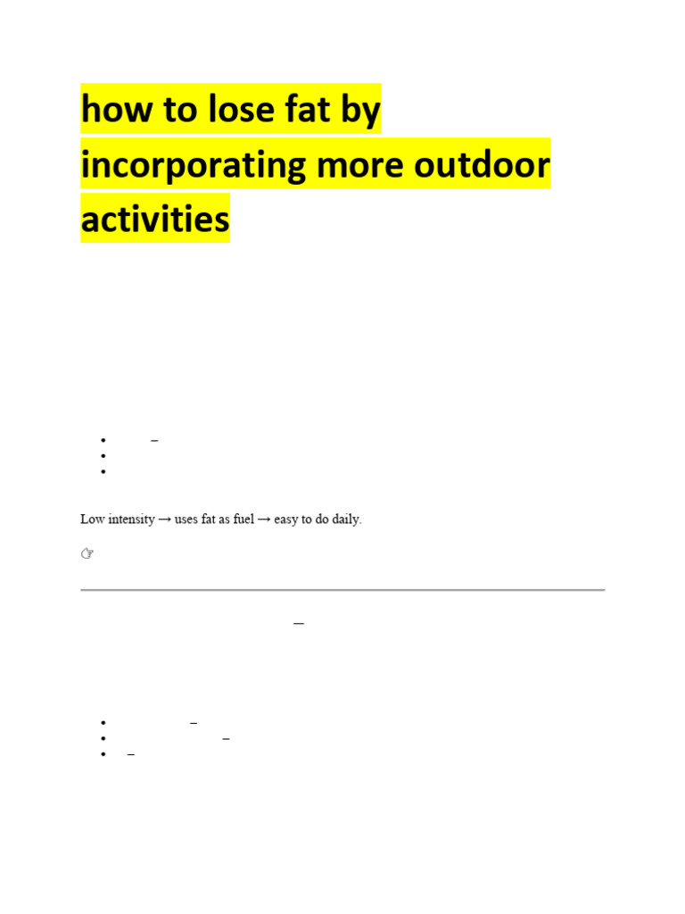 Lose Fat with Outdoor Activities Guide | PDF