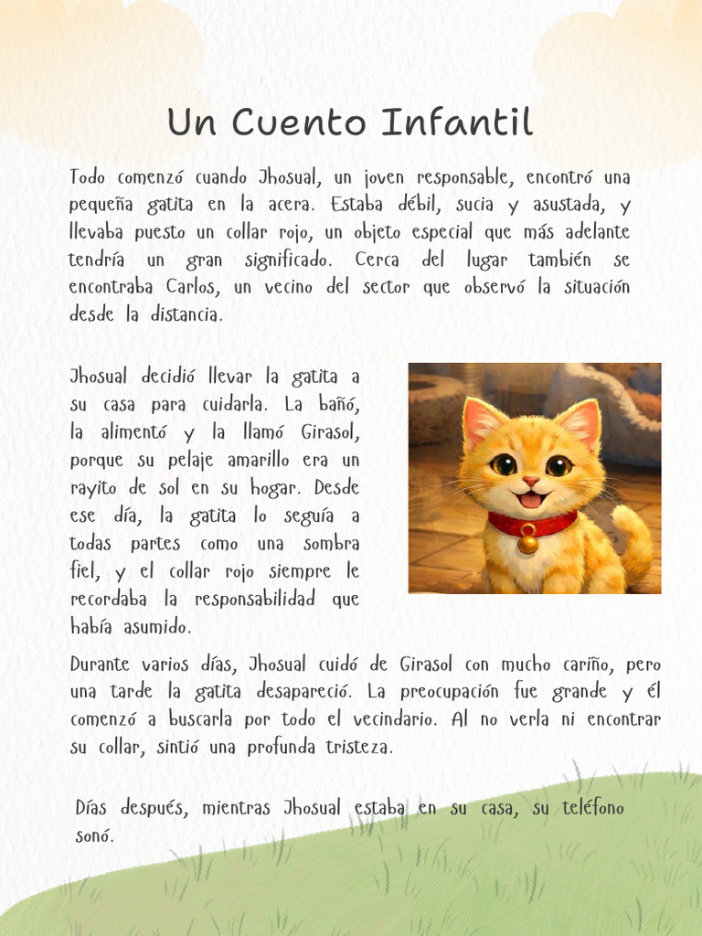 Documento A4 Página de Cuento Para Niños Ilustrativo Bonito Colores ...