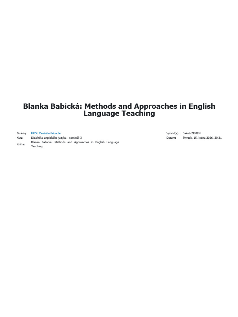 Blanka Babická_ Methods and Approaches in English Language Teaching ...