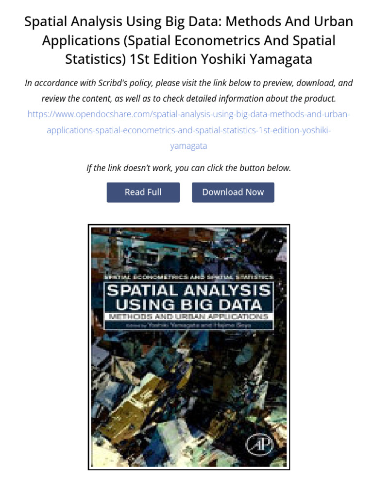 Spatial Analysis Using Big Data: Methods and Urban Applications (Spatial Econometrics and ...