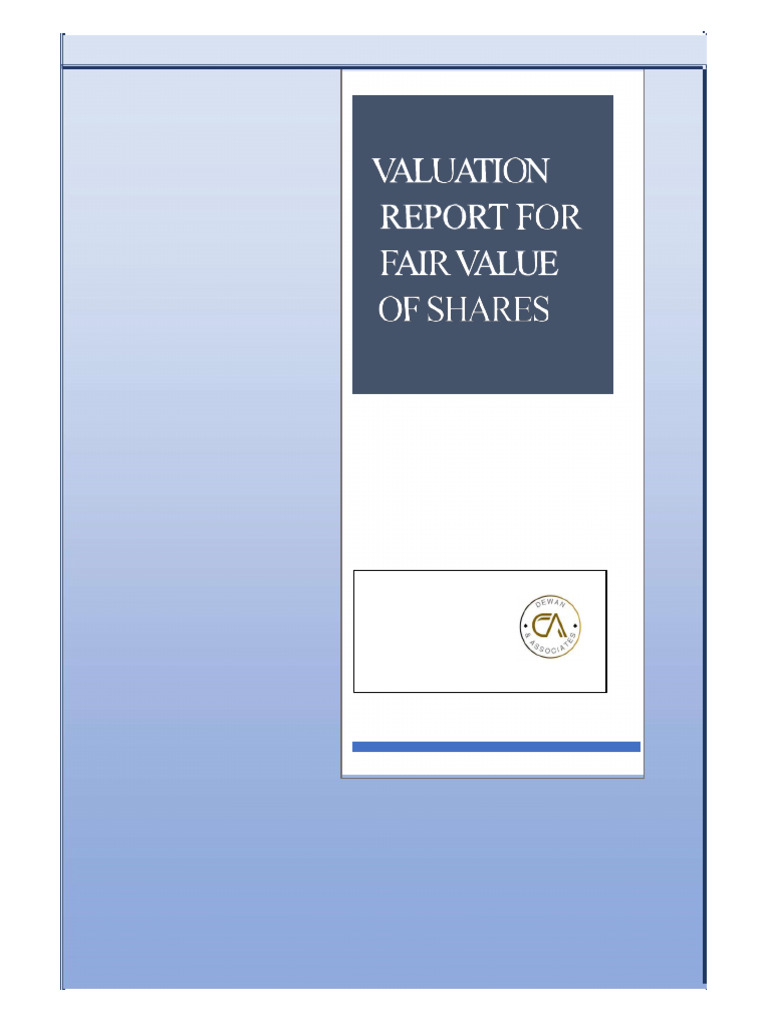 Valuation Report for JewelHash Limited | PDF | Valuation (Finance ...