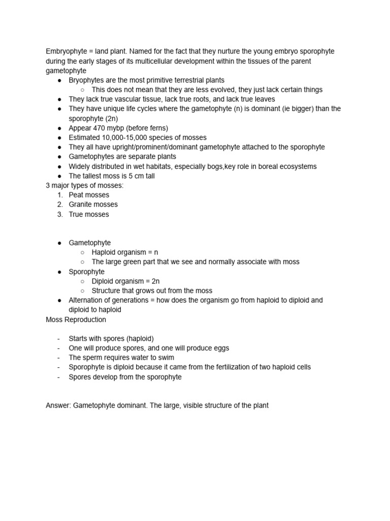 Moss | PDF | Moss | Botany