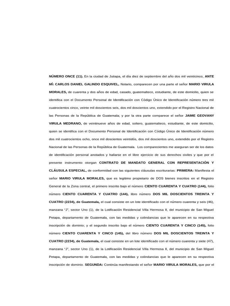11. Mandato General Con Claúsula Especial con Representación (Virula ...